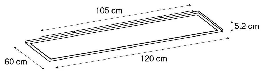 Ocelové stropní svítidlo 120 cm včetně LED s dálkovým ovládáním - Liv