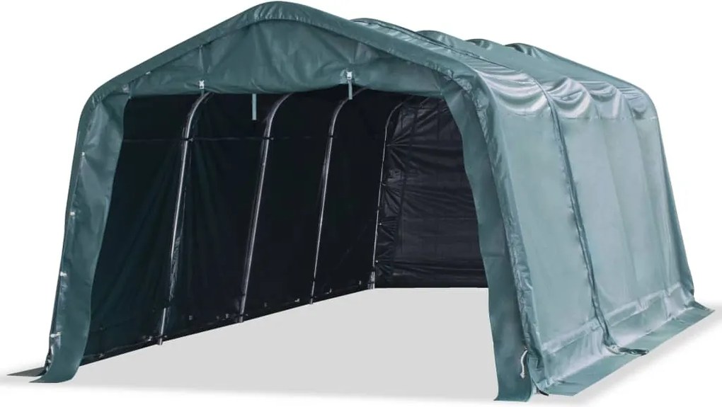vidaXL Mobilní přístřešek pro zvířata PVC 550 g/m² 3,3x6,4m tm. zelený