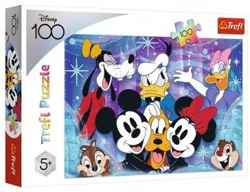 Puzzle Trefl Ve světě Disney je zábava 100 dílků 41x27,5cm v krabici 29x20x4cm