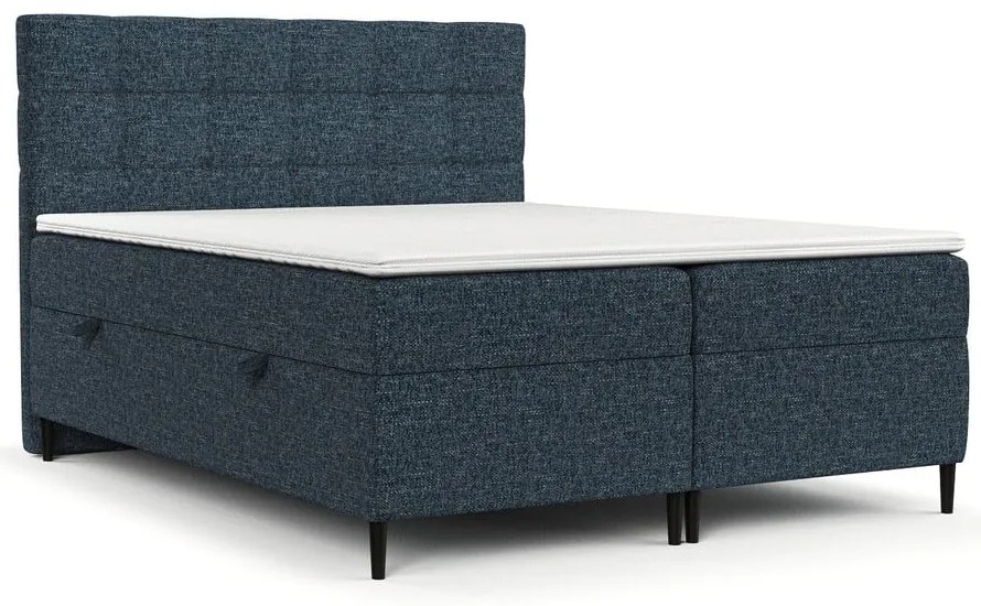 Tmavě modrá boxspring postel s úložným prostorem 180x200 cm Urbaneo – Maison de Rêve