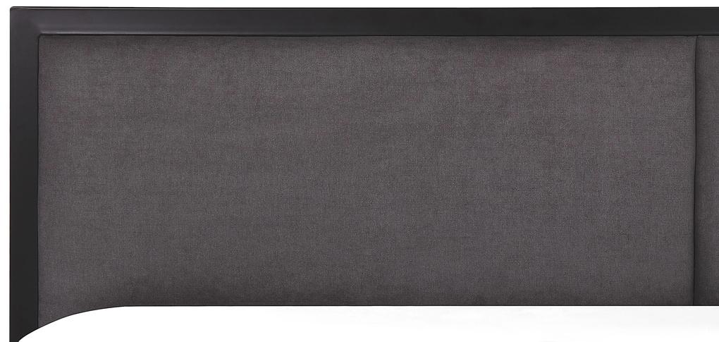 Kovová černá postel s šedou čelní deskou a rámem CLAMART 180 x 200 cm Beliani