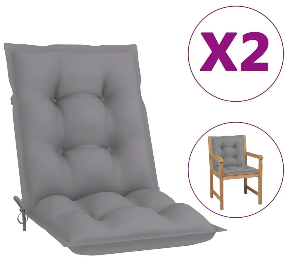 314281 vidaXL Podušky na zahradní židle 2 ks šedé 100 x 50 x 7 cm