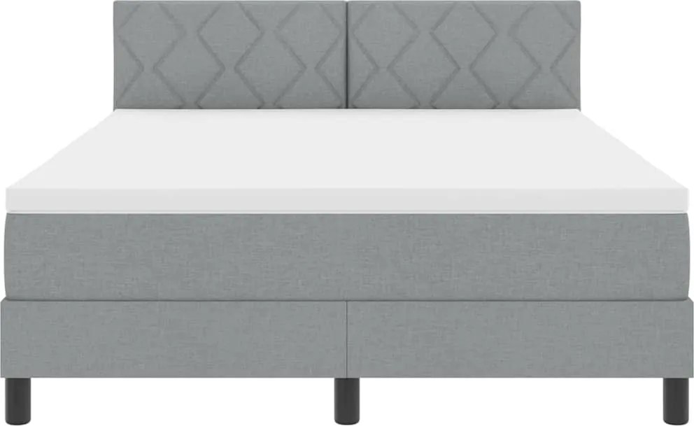 Postel s boxspringem s čelo Světle šedá 160 x 200 cm textil 3338776