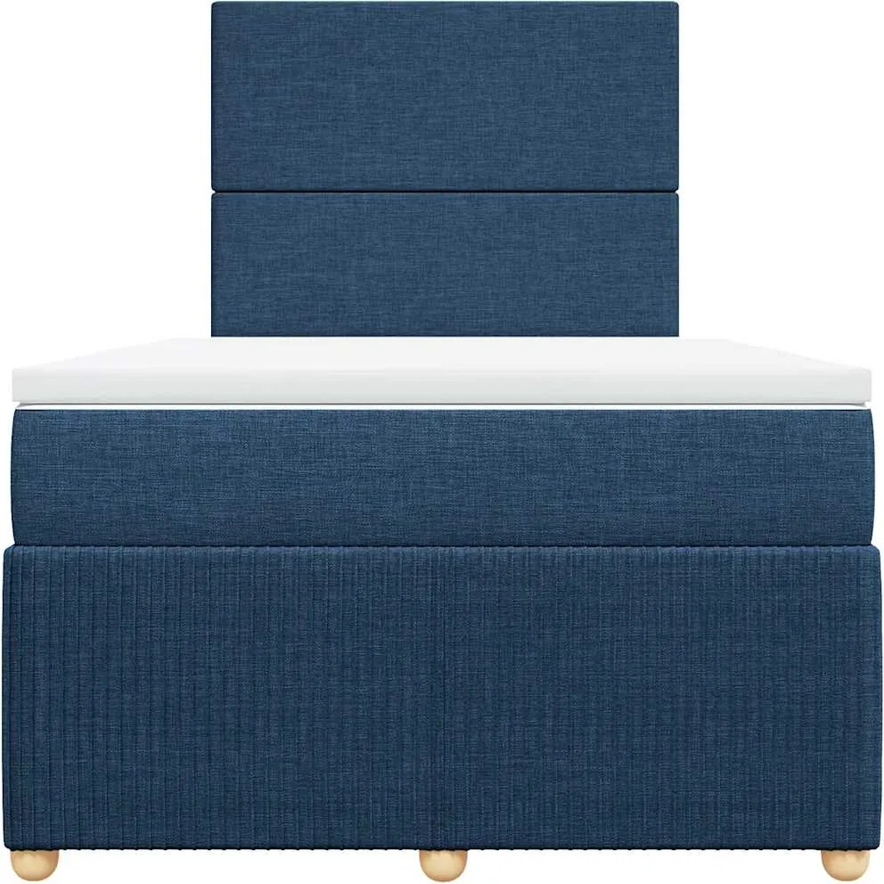 Box spring postel s matrací modrá 120x200 cm textil 3294322