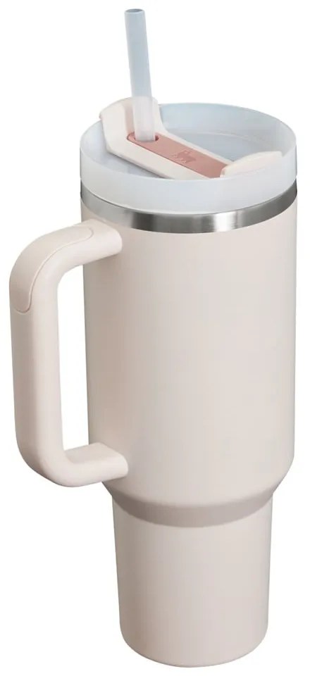 Světle růžová termoska s brčkem z nerezové oceli 1,18 l Quencher H2.0 FlowState Tumbler Rose Quartz – Stanley