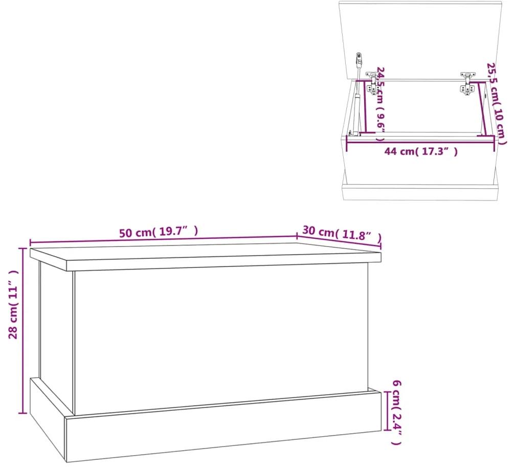 Úložný box šedý sonoma 50 x 30 x 28 cm kompozitní dřevo - Default Title