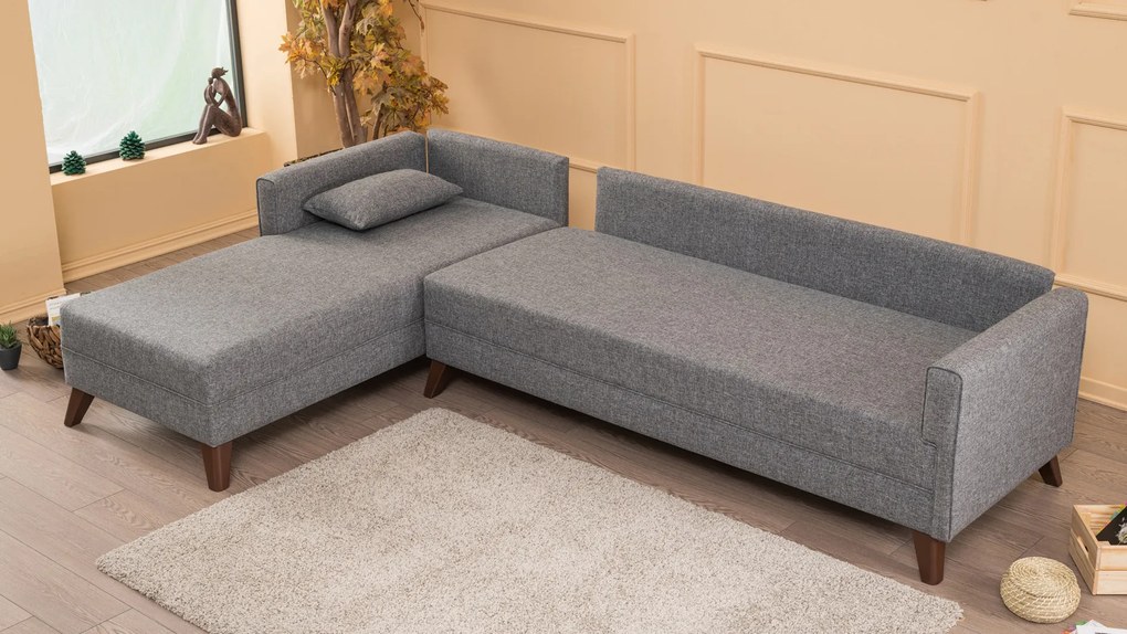 Hanah Home Designová pohovka BELLA šedá levá 275 cm 825BLC1503