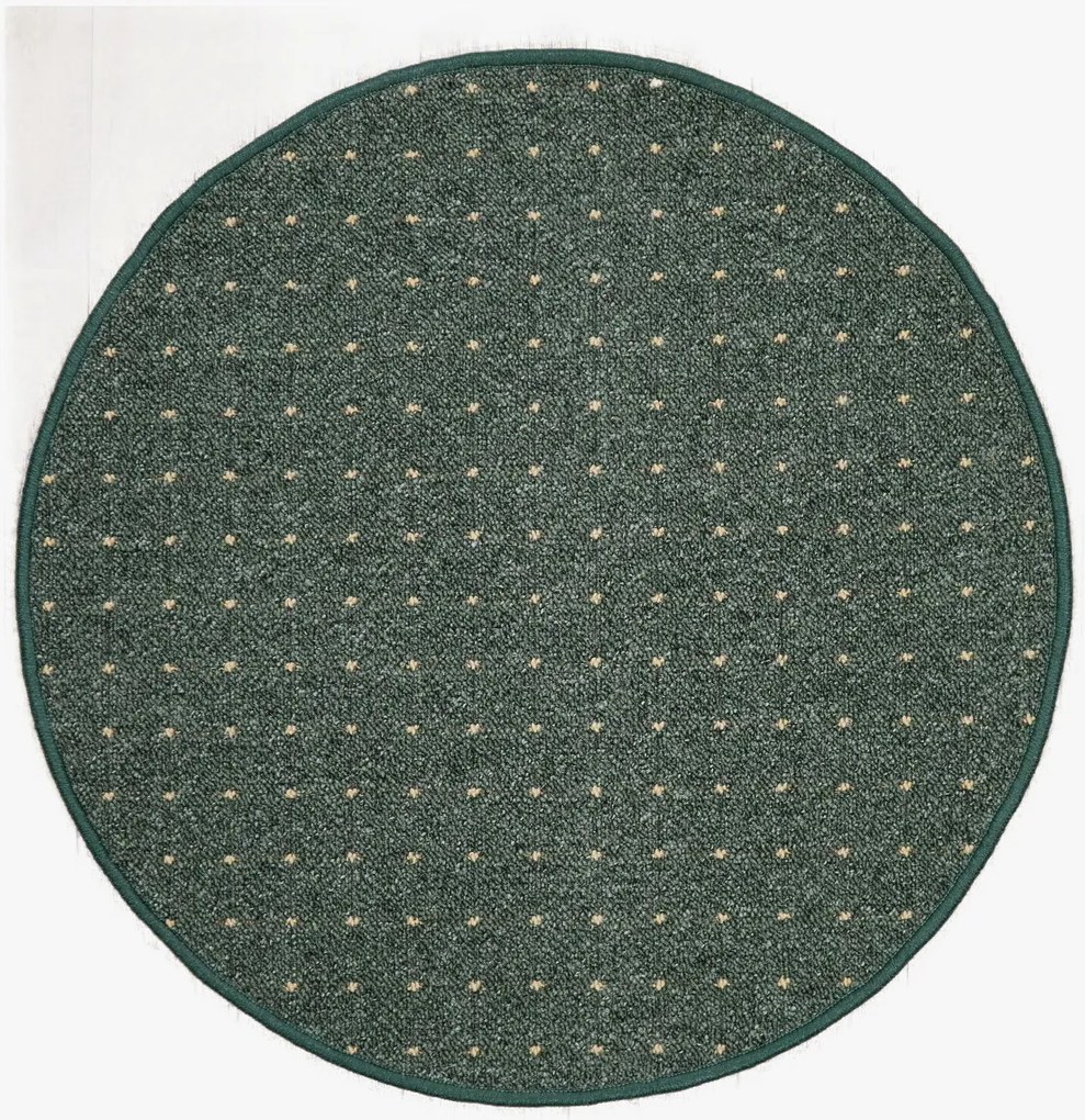 Condor Carpets, Kusový koberec Udinese zelený kruh, 400x400 (průměr) kruh, zelená, chodba / předsíň