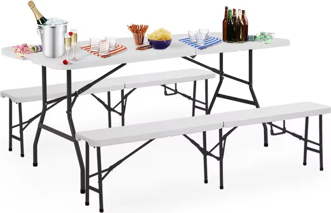 Deuba Pivní set 183 cm - bílý