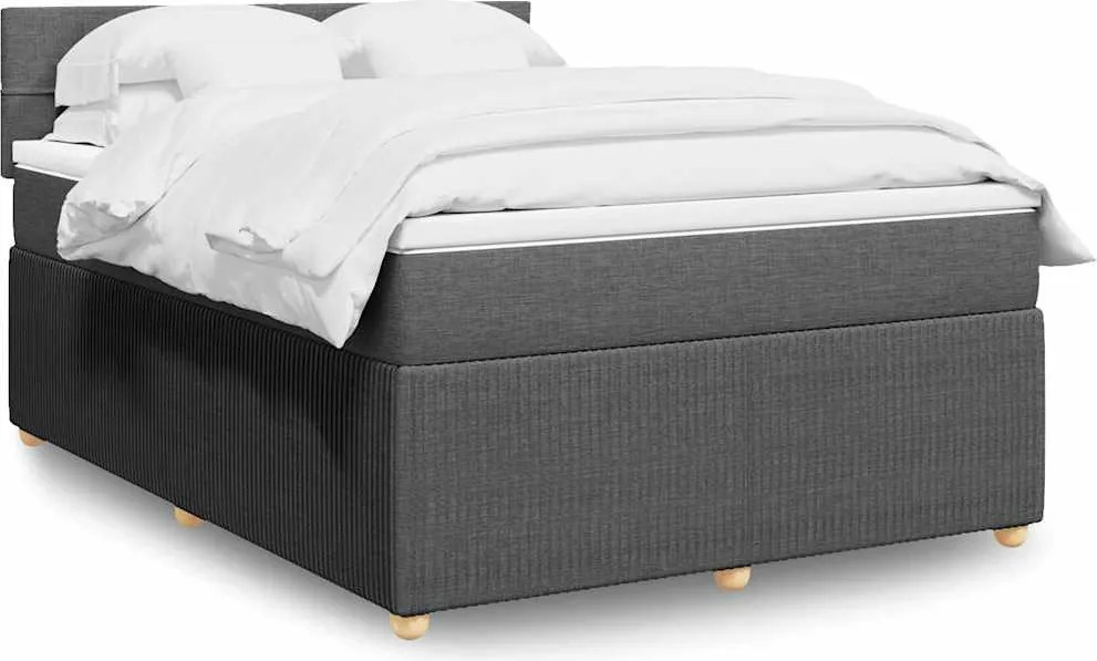 Box spring postel s matrací tmavě šedá 140x200 cm textil 3287480