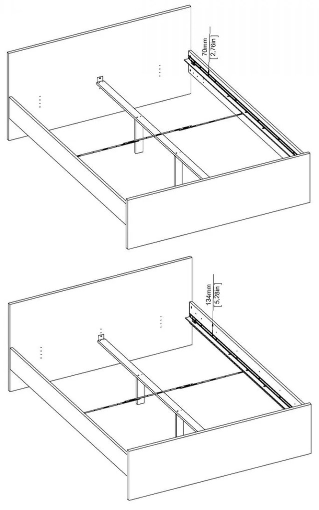 Tvilum Postel Simplicity 210 160x200 bílý lesk