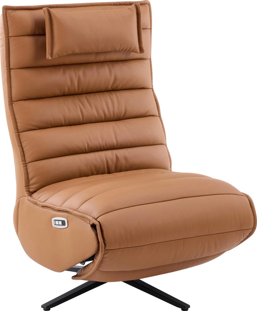XXXLutz RELAXAČNÍ KŘESLO, kov, textil, kůže, koňaková Stylife - Relaxační křesla - 000788001902