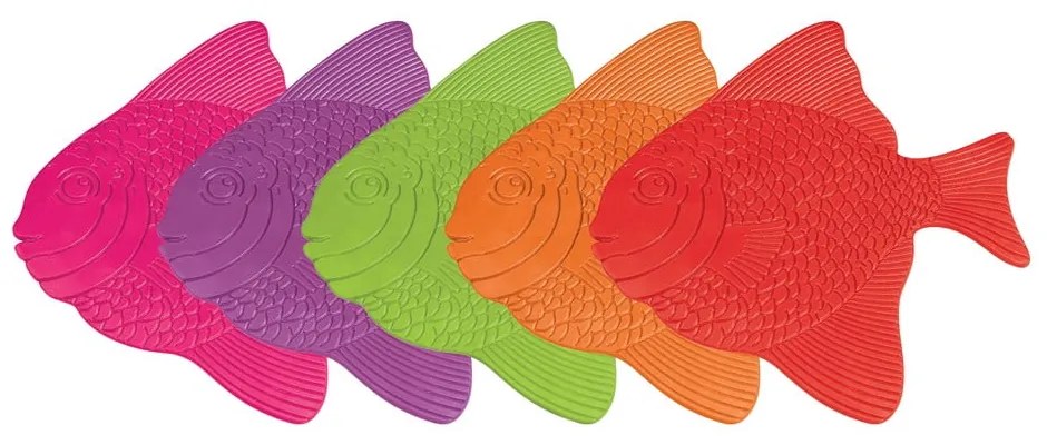 Dětské protiskluzové podložky v sadě 5 ks do vany 16x16,5 cm Poissons – MSV