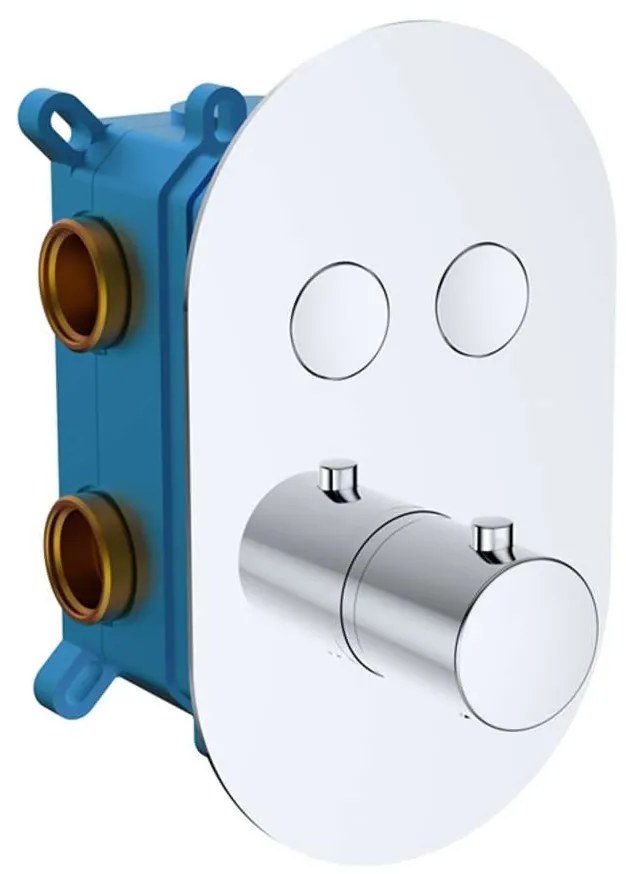 Mereo - Termostatická baterie pod omítku, pro 2 spotřebiče, s tělesem, chrom CB60106TB