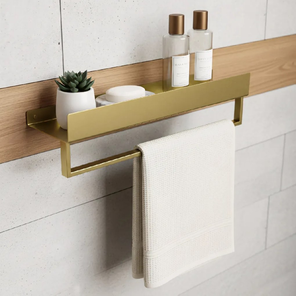 Rea Rea, koupelnová police 45cm, SF01, zlatá matná, REA-06001