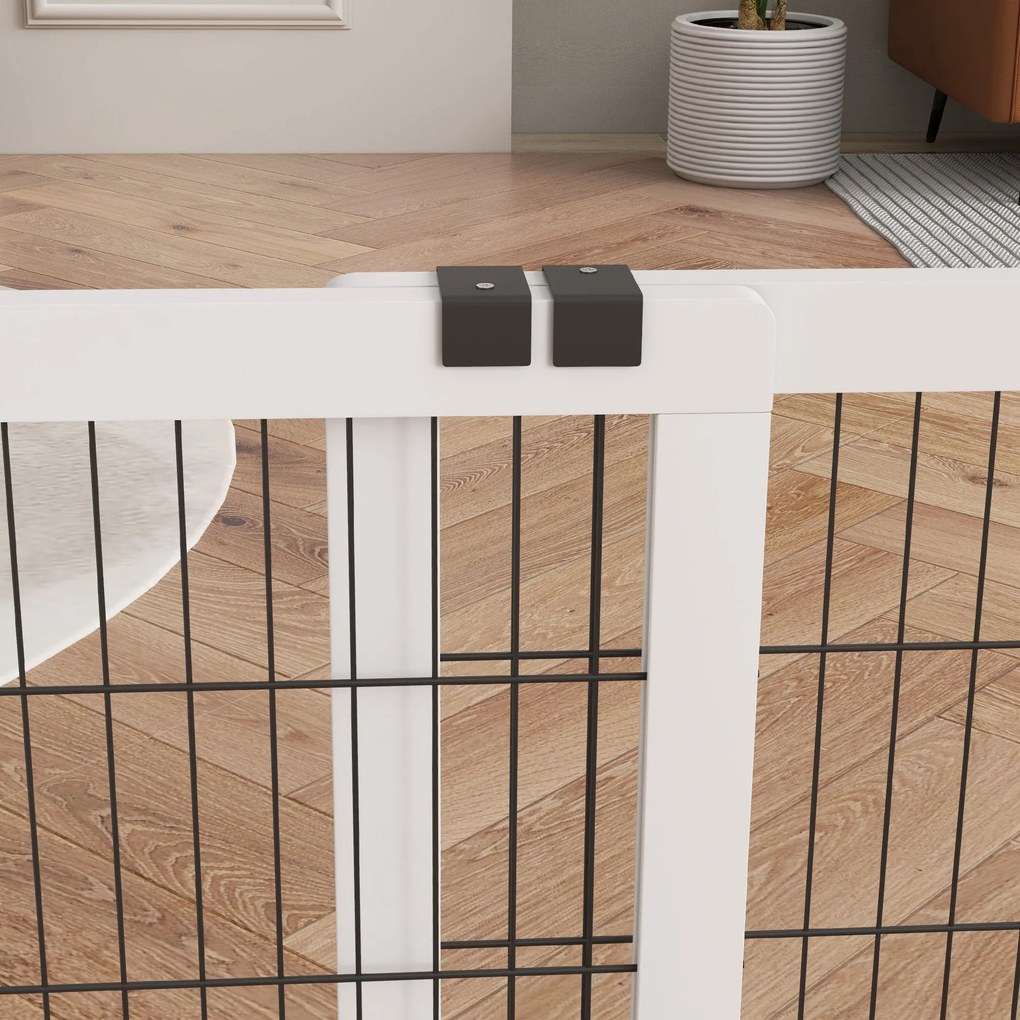 PawHut Bezpečnostní Bariera pro Psy, 2-panelová nastavitelná šířka ochranná bariéra 101-181D x 44Š x 67V cm, pro schody, dveře, chodby, z borovicovéh…