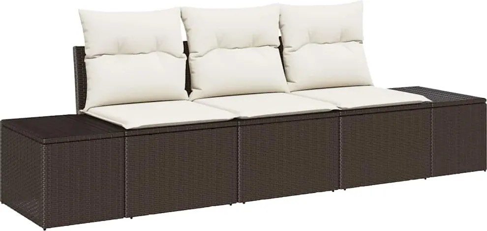 Set pohovek 3 ks Hnědá polyratan 3346918