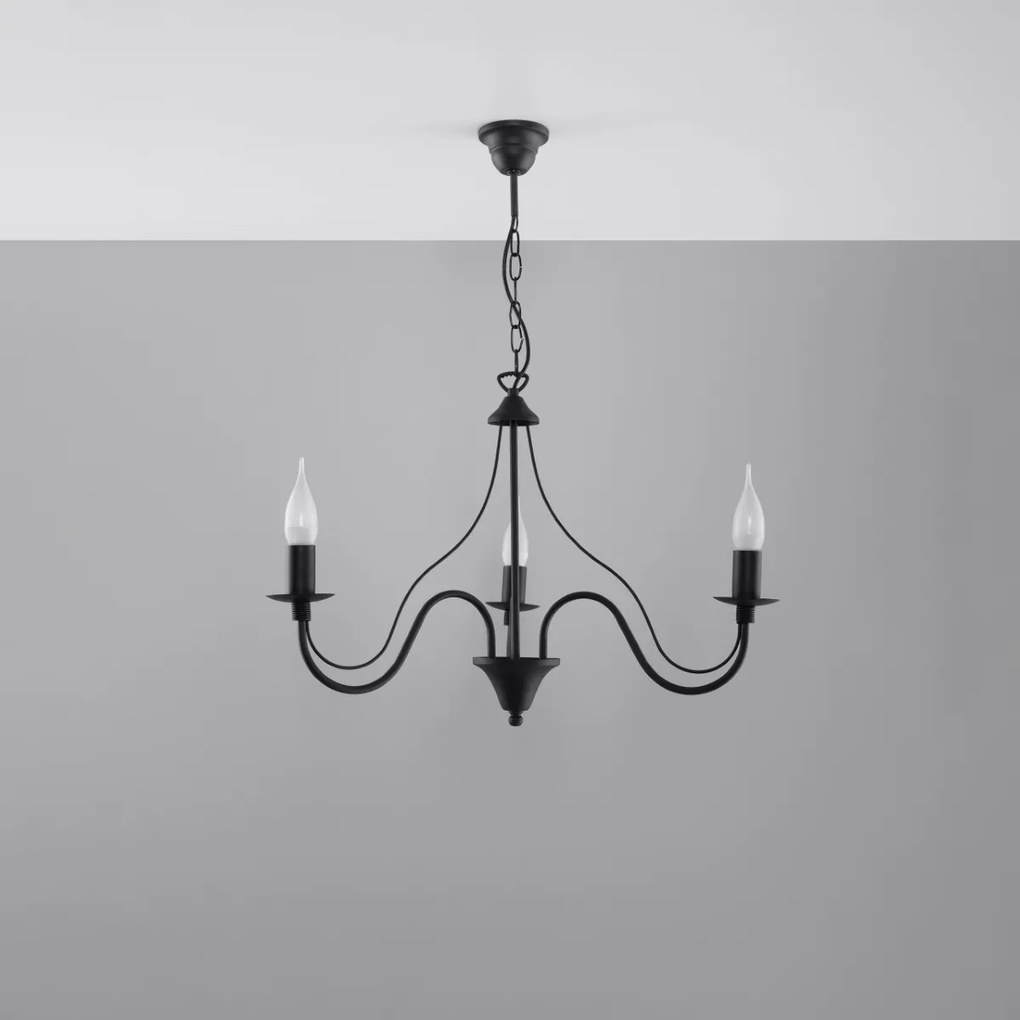 Sollux Lighting Lustr MINERWA 3 černý
