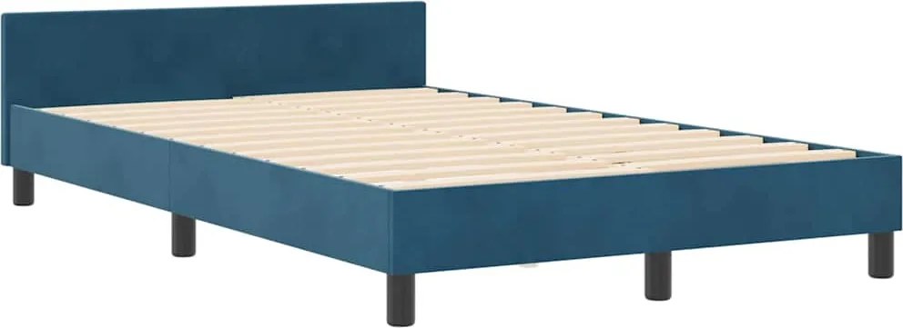 Postel s boxspringem s čelo Tmavě modrá 120 x 190 cm samet 3344931