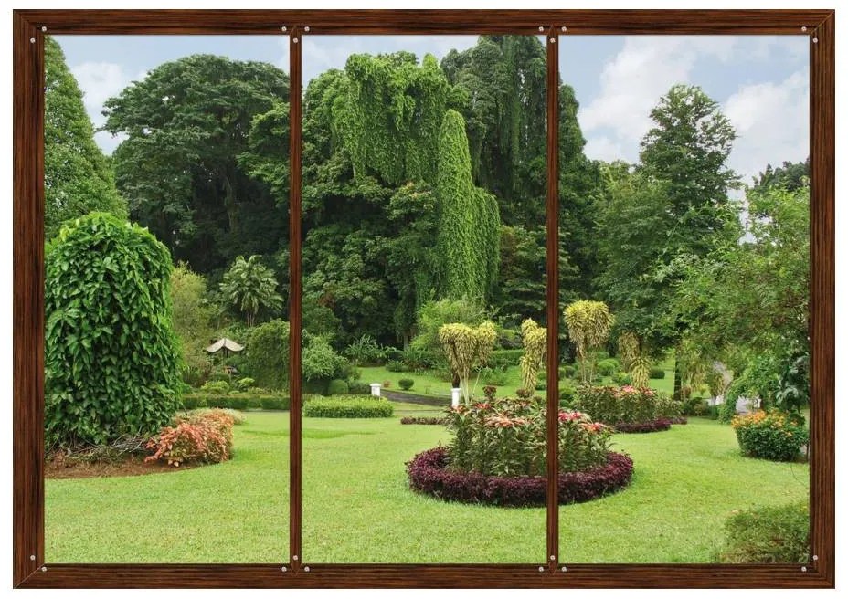Fototapeta vliesová čtyřdílná Zahrada za oknem