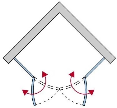 Ronal (Sanswiss) Ronal, SOLINO Black Line čtvrtkruh s dvoukřídlými dveřmi SOR Sklo: 87 Screen, Rozměr: 900x900