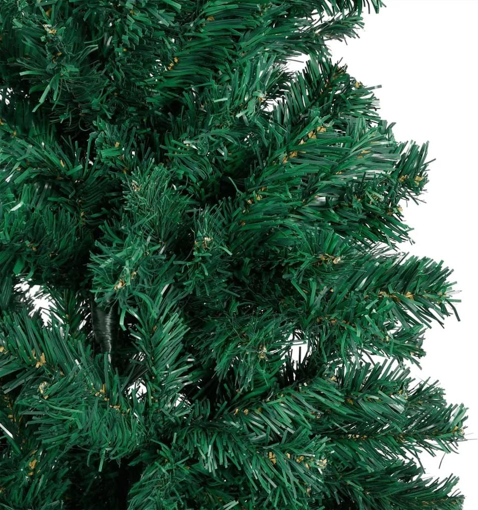 vidaXL Umělý vánoční stromek s LED a sadou koulí bílý 210 cm PVC [3077623] Barva: zelená a zlatá