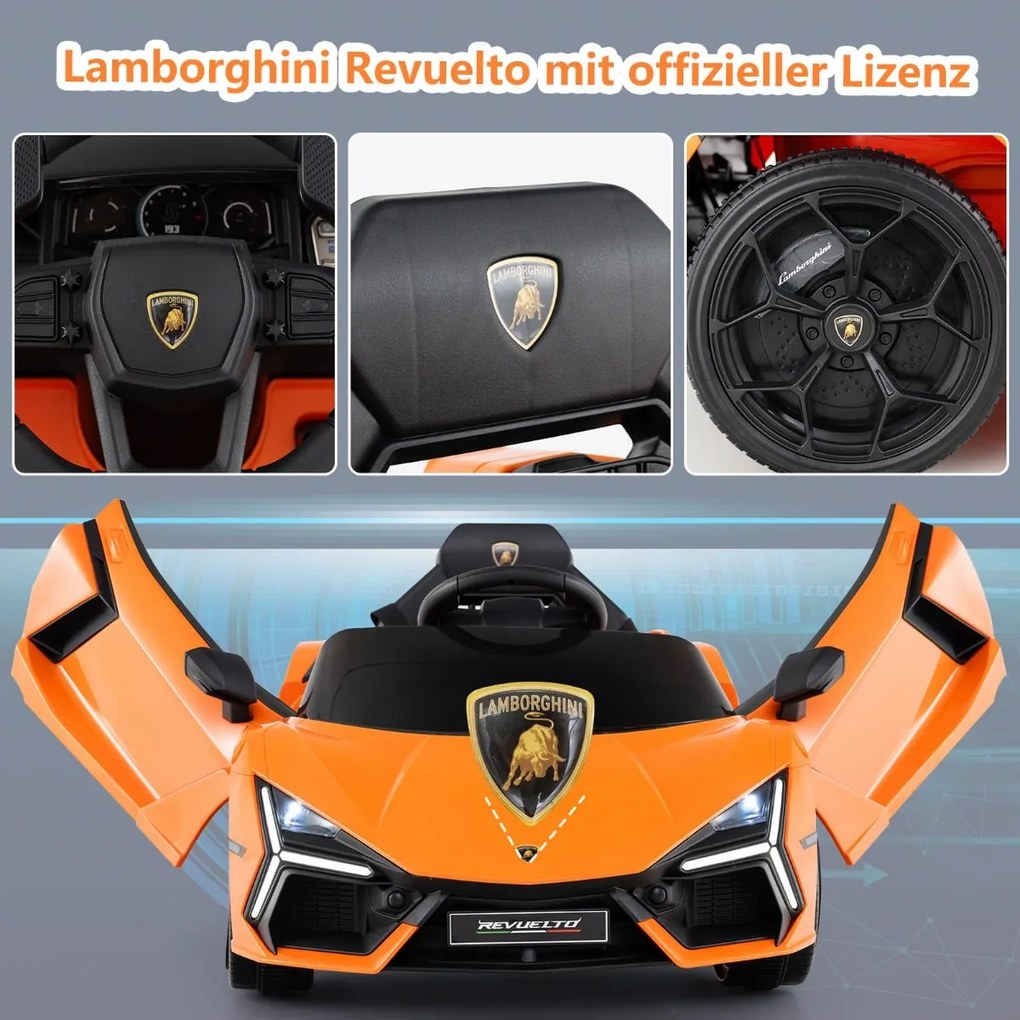 Costway Elektrické auto pro děti Lamborghini Revuelto 12 V elektrické dětské