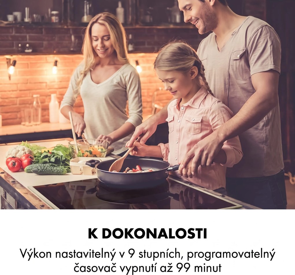 Klarstein Delicatessa 60 Prime, indukční varná deska, 7000 W, 4 zóny, časovač, černá