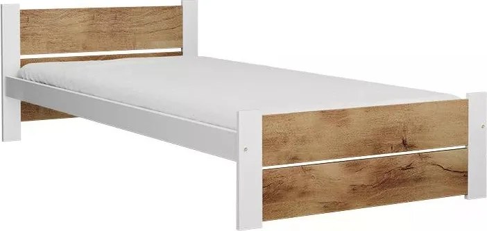 Postel IKAROS DOUBLE 80 x 200 cm, bílá/dub artisan Matrace: Matrace Coco Maxi 20 cm, Rošt: Bez roštu