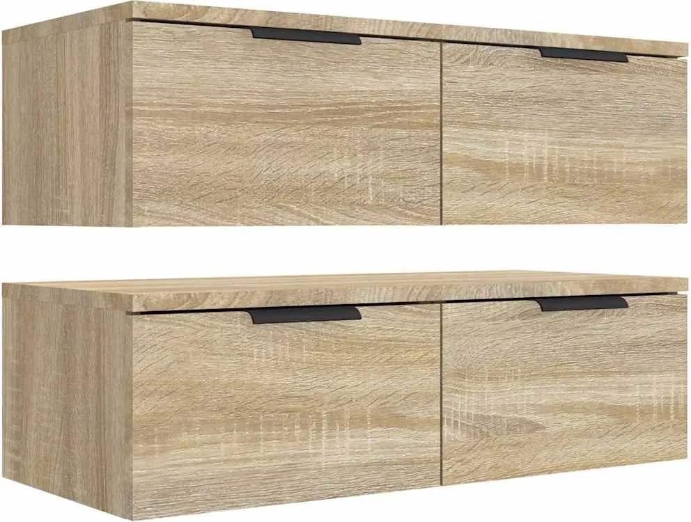 Nástěnné skříňky 2 ks dub sonoma 68x30x20 cm kompozitní dřevo 3115894