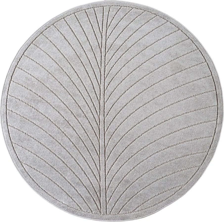 Kulatý vnitřní a venkovní koberec ve stříbrné barvě ø 80 cm Nova 1204 – Ayyildiz Carpets