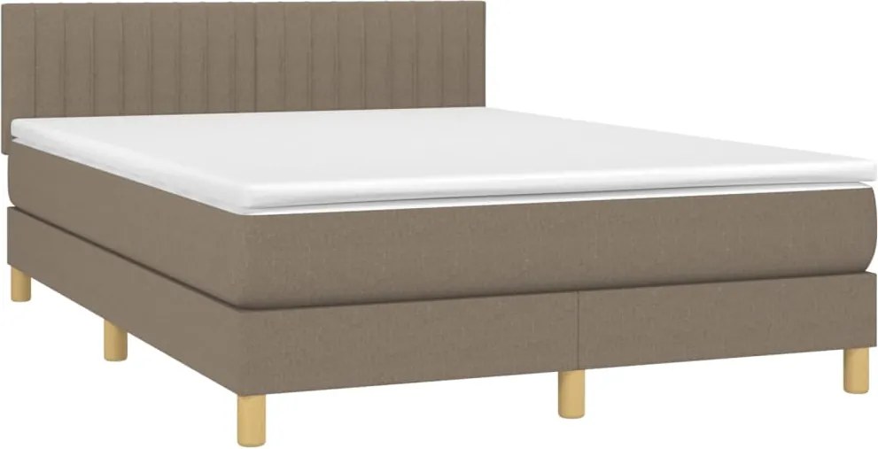 Box spring postel s matrací taupe 140x190 cm textil 3140773
