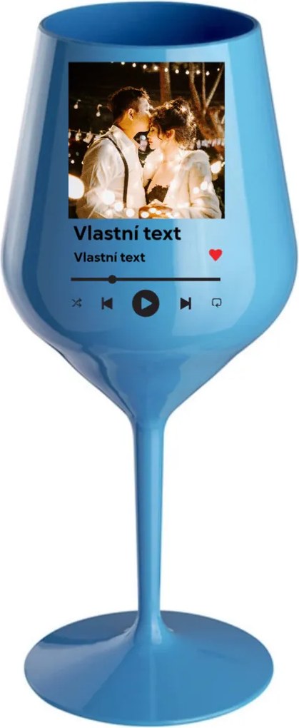 Personalizovaná nerozbitná sklenice s motivem přehrávače