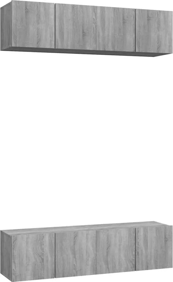 Nástěnné TV skříňky 4 ks šedé sonoma 60 x 30 x 30 cm kompozit 3120204