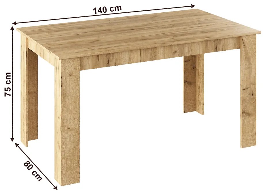 Jídelní stůl Groot (pro 6 osob) (dub artisan). 1040131