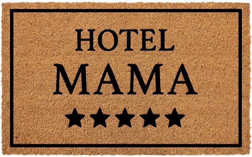 Hnědá kokosová rohožka Mama Hotel - 75*45*1 cm