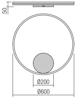 Redo 01-1703-TRIAC Orbit direct, nástěnné/stropní kruhové svítidlo, 42W LED 3000K, stmívatelné TRIAC, bronz, prům. 60cm