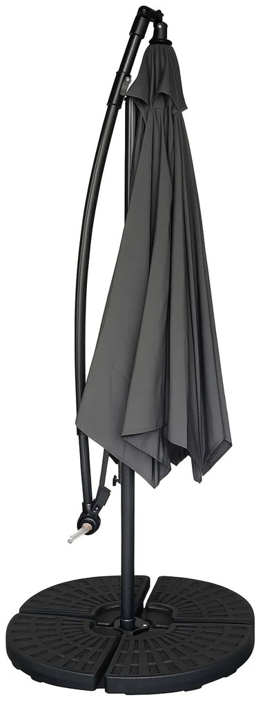 Zahradní slunečník Houseland Tynex 300 cm tmavě šedý