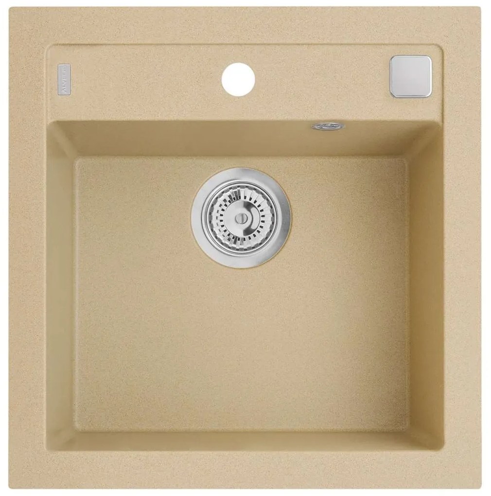 Alveus Formic - Granitový dřez 52x51 cm, s ovládáním odtoku, beige 1107889