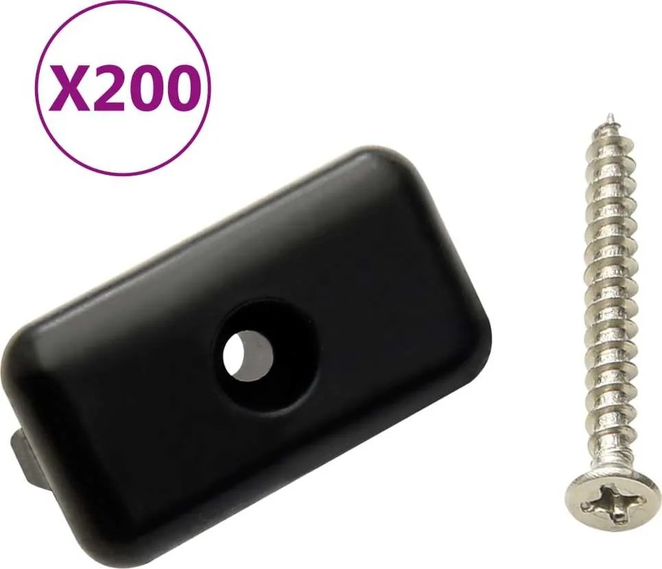 vidaXL Terasové klipy se šrouby 200 ks plast a nerezová ocel 304 [149004]