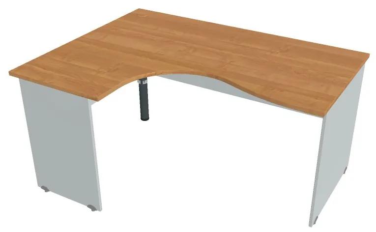 Stůl ergo pravý 160*120 cm - Hobis Gate GE 2005 P Dekor stolové desky: olše, Dekor lamino podnože: šedá, Barva nohy: černá