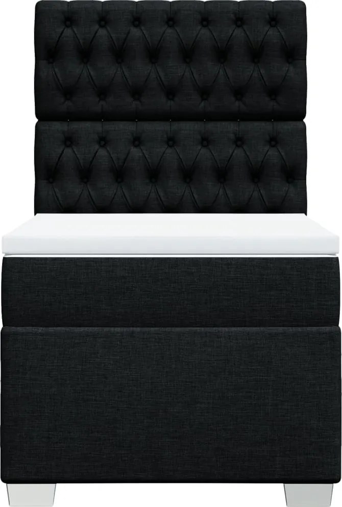 Box spring postel s matrací černá 90x200 cm textil 3290380