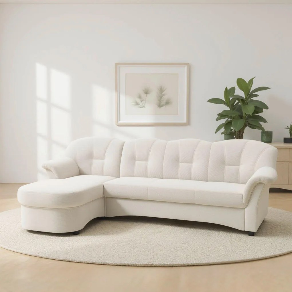 XXXLutz ROHOVÁ SEDAČKA, textil, krémová MID.YOU - Sedací soupravy - 001776009102