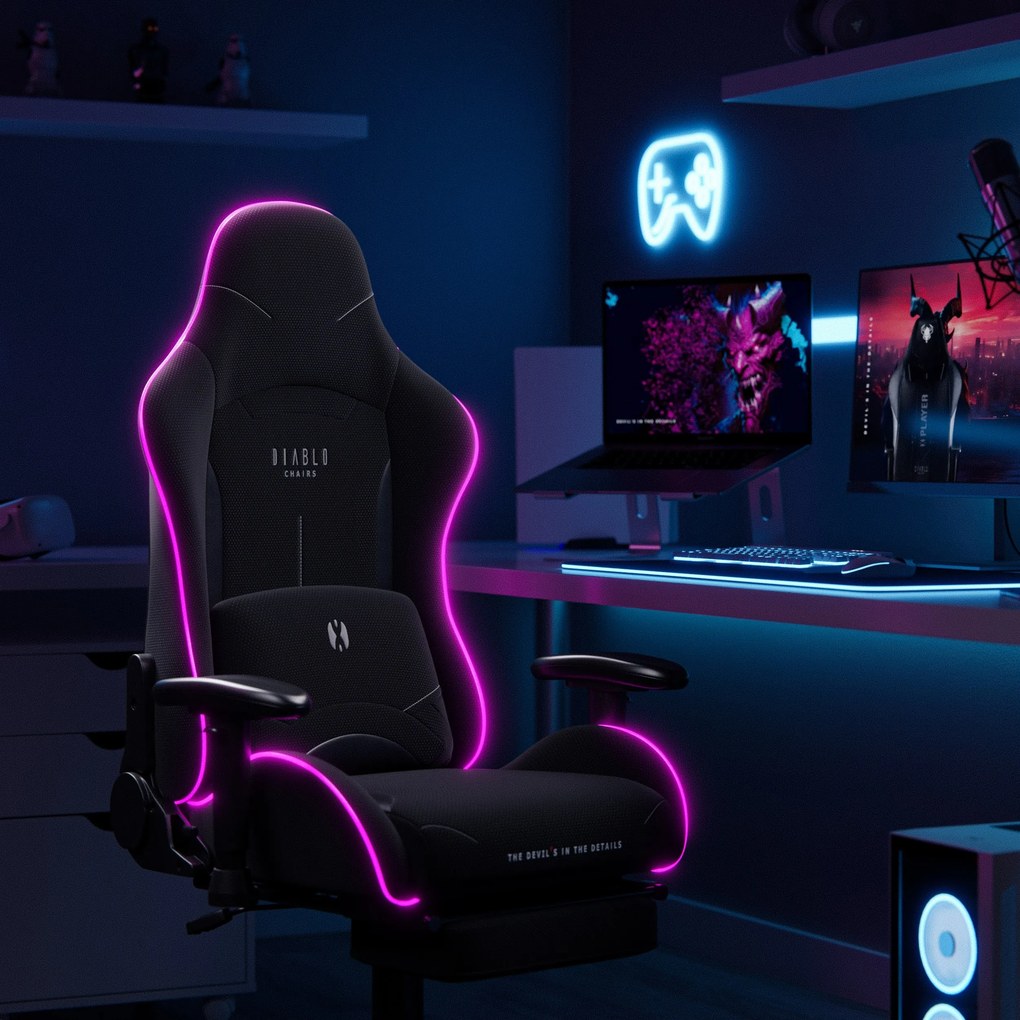 Herní židle LED RGB, černá: Diablo X-Starter