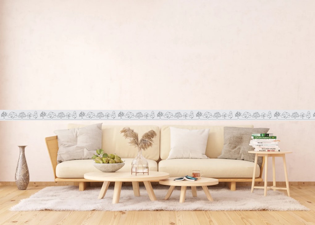 Samolepící bordura na zeď Kaligrafie Stromů | 5 m x 13.8 cm | DWB8281