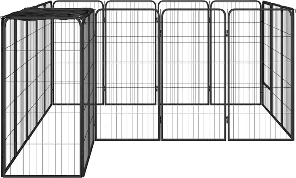 18panelová ohrádka pro psy černá 50 x 100 cm práškovaná ocel 3115950