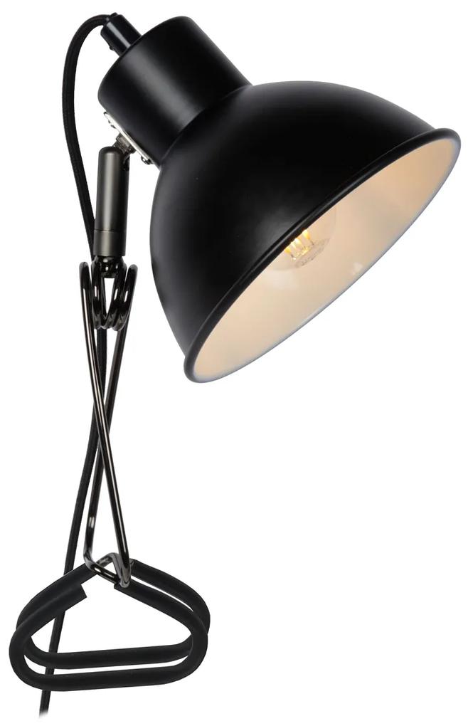 Lucide 45987/01/30 nástěnná lampa Moys, černá, s klipem, E27, 32,5cm