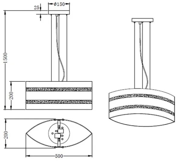 Trio - Lustr na lanku NIKOSIA 2xE27/40W/230V stříbrná