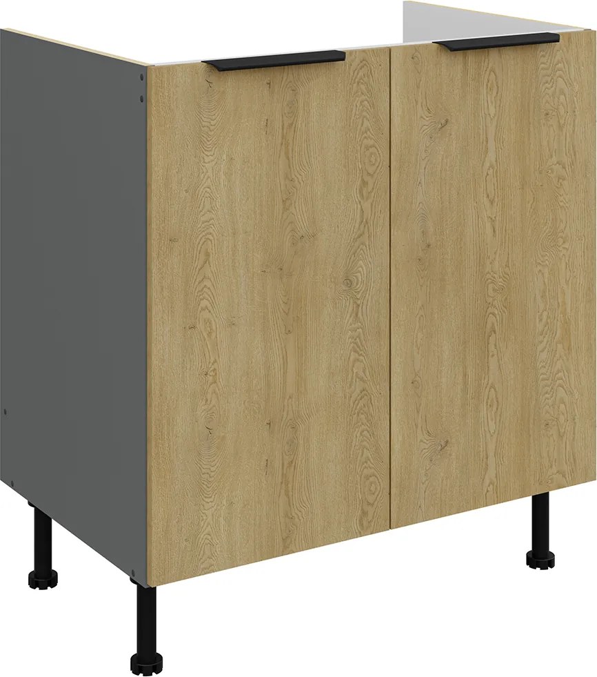CREMONA ac | dolní skříňka 80 ZL 2F dřezová | 80 cm | antracit/cremona
