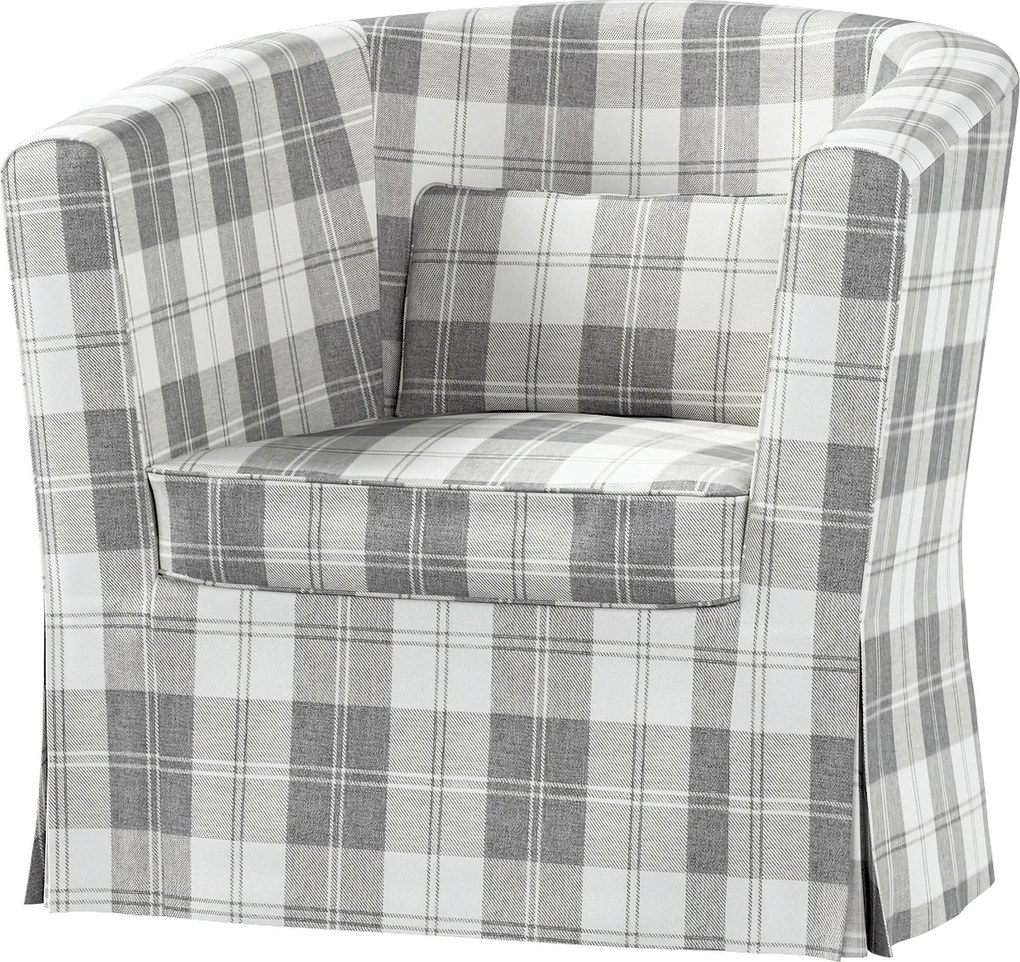 Potah na křeslo IKEA Ektorp Tullsta barva šedá látka pletený vzor, vzorované
